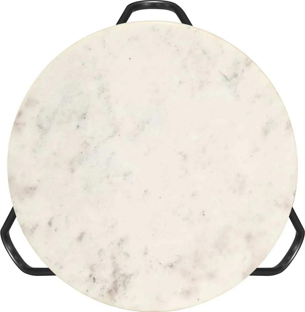 vidaXL Konferenční stolek 40x40x40cm pravý kámen mramorový vzor [286445] Barva: Bílá