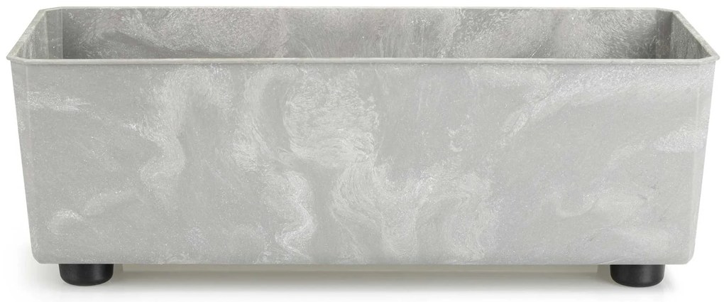 PLASTOVÝ KVĚTINÁČ SALVIA 37,5X17 CM IMITACE BETONU ŠEDÁ