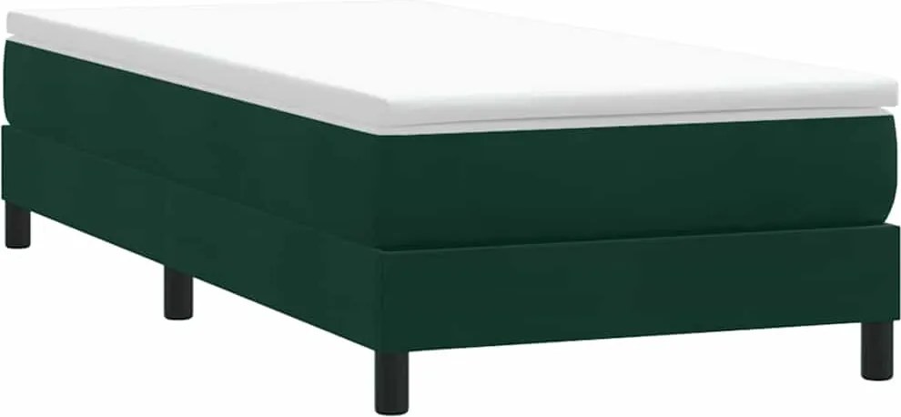 Postel Box Spring bez matrace tmavě zelená 100x220 cm samet 3315864