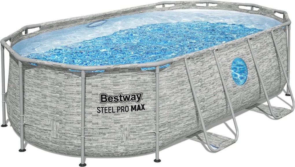 BESTWAY Power Steel Swim Vista bazén s oknem 427x250x100 14x8FT 7in1