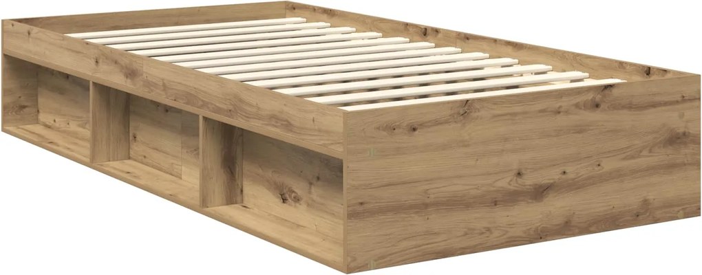 Rám postele Umělecký dub 100 x 200 cm Masivní borové dřevo 3410644