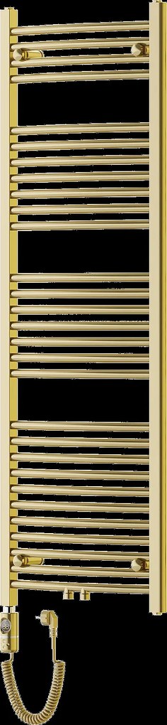 Mexen Ares, elektrické topné těleso 1500x500 mm + topná tyč 600 W, zlatá lesklá, W102-1500-500-2600-50