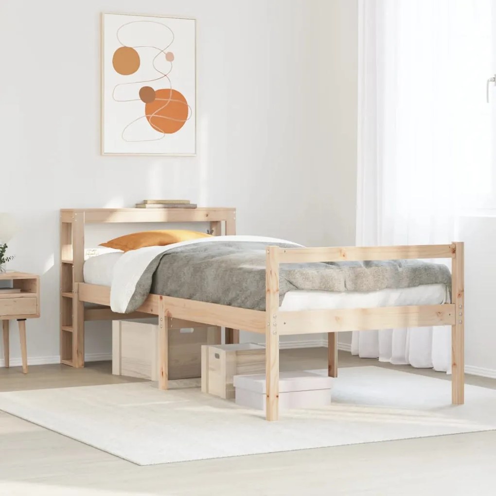 Postel s čelem pro seniory 75 x 190 cm masivní borovice 3305849