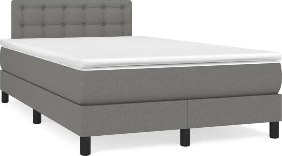Box spring postel s matrací tmavě šedá 120x200 cm textil 3140362