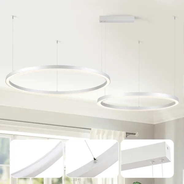 Brilagi - LED Stmívatelný lustr na lanku PORTOFINO LED/98W/230V stříbrná + DO