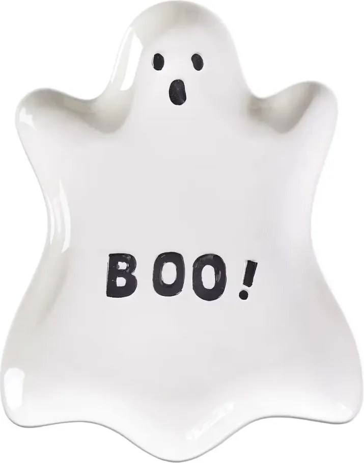 HALLOWEEN Dekorační talíř duch 36 cm - bílá