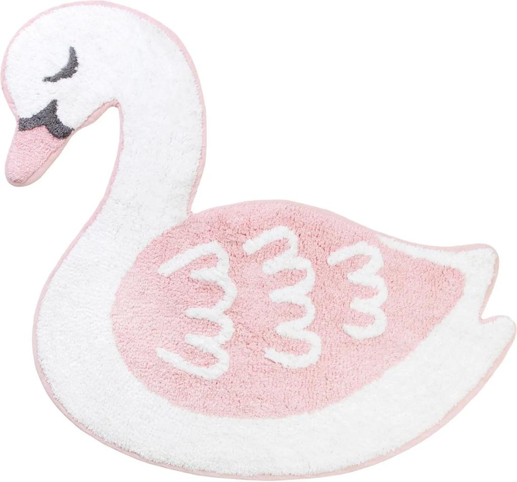 sass & belle Dětský kobereček Freya Swan, růžová barva, bílá barva, textil