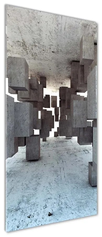 Wallmuralia Fotoobraz na skle Krychle v betonu 50x125 cm