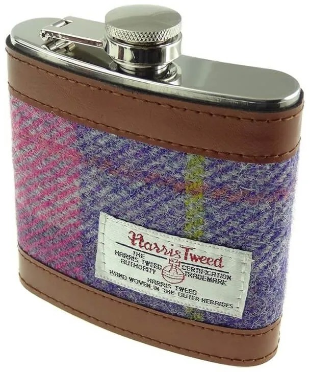 Placatka Harris Tweed 170ml - Purple Pink Tartan