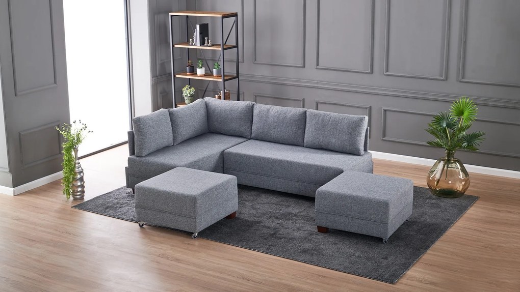 Atelier del sofa Rohová pohovka FLY šedá levý roh 280 cm 825BLC1006