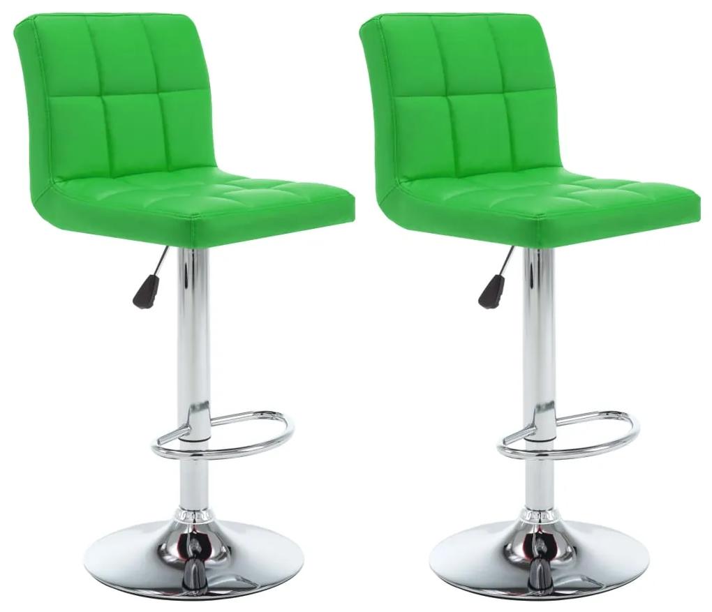 323642 vidaXL Barové stoličky 2 ks zelené umělá kůže