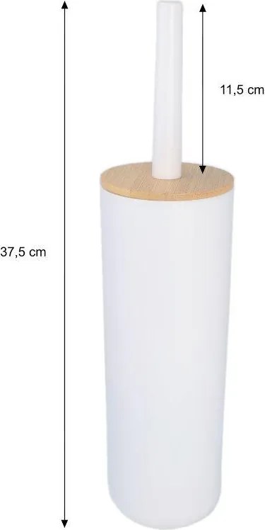 Erga Madera, toaletní WC kartáč na postavení, bílý-hnědý, ERG-YKA-P.MADERA-WHT