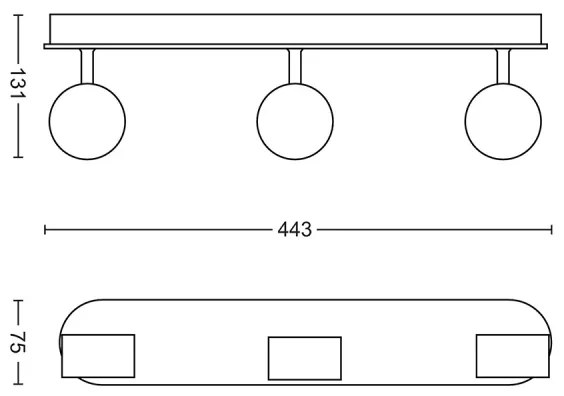 Philips 50563/11/P0-LED Stmívatelné svítidlo MYLIVING WORCHESTER 3xLED/4,5W/230V