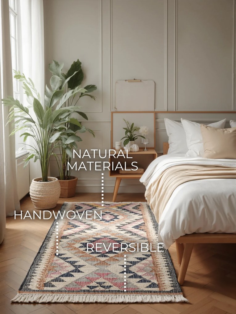 ELLE Decoration, Běhoun Parsa 106260 Cream/Multi z kolekce Elle, 80x200, vícebarevná, kuchyně