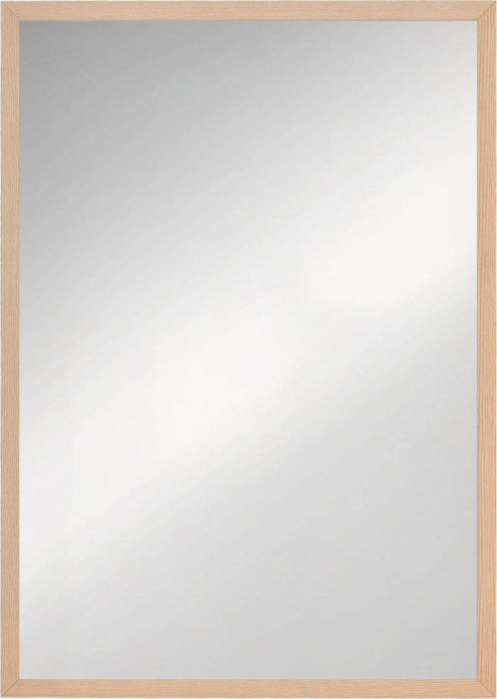 HOMCOM Zrcadlo do koupelny 50x70 cm Obdélníkové dekorativní zrcadlo do obývacího pokoje, vstupní haly, horizontálně nebo vertikálně, přírodní | Aosom