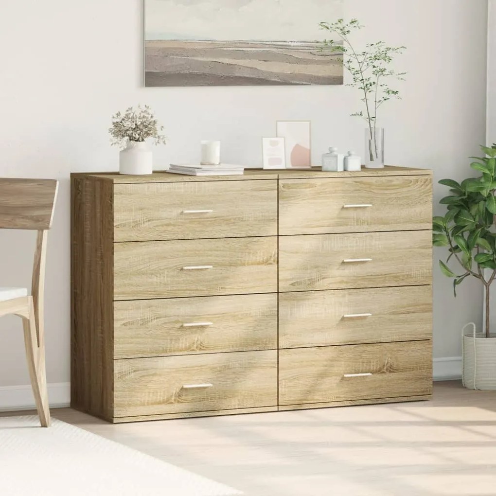 Příborníky 2 ks dub sonoma 60 x 39 x 80 cm kompozitní dřevo 3276625