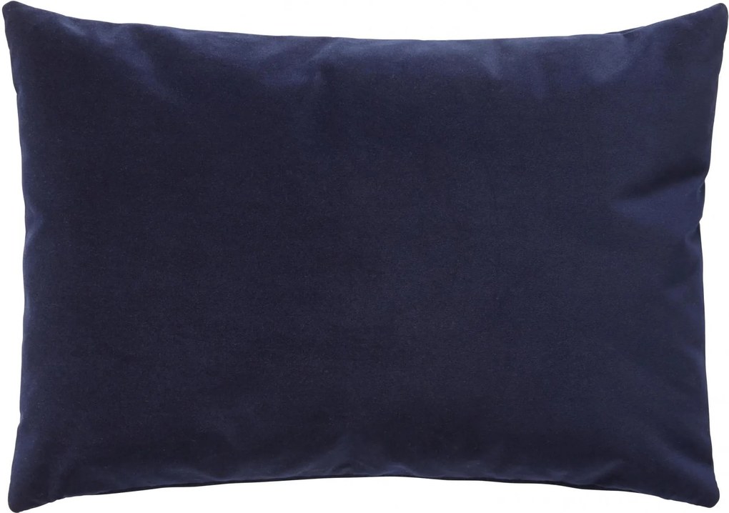 Hübsch Velurový polštář Soft Blue 60x40 cm, modrá barva, textil