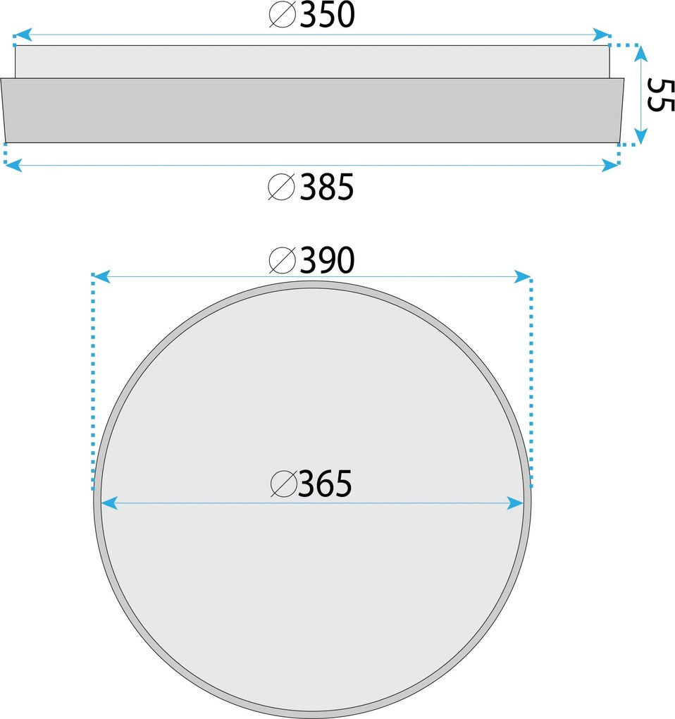 Toolight Toolight, LED stropní svítidlo 40cm, 24W, 4000lm, G116-C, přírodní hnědá-bílá, OSW-06382