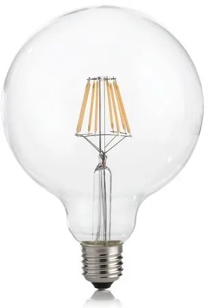 Ideal lux 188959 led žárovka filament g125 1x8w | e27 | 680lm | 3000k - stmívatelná, čirá