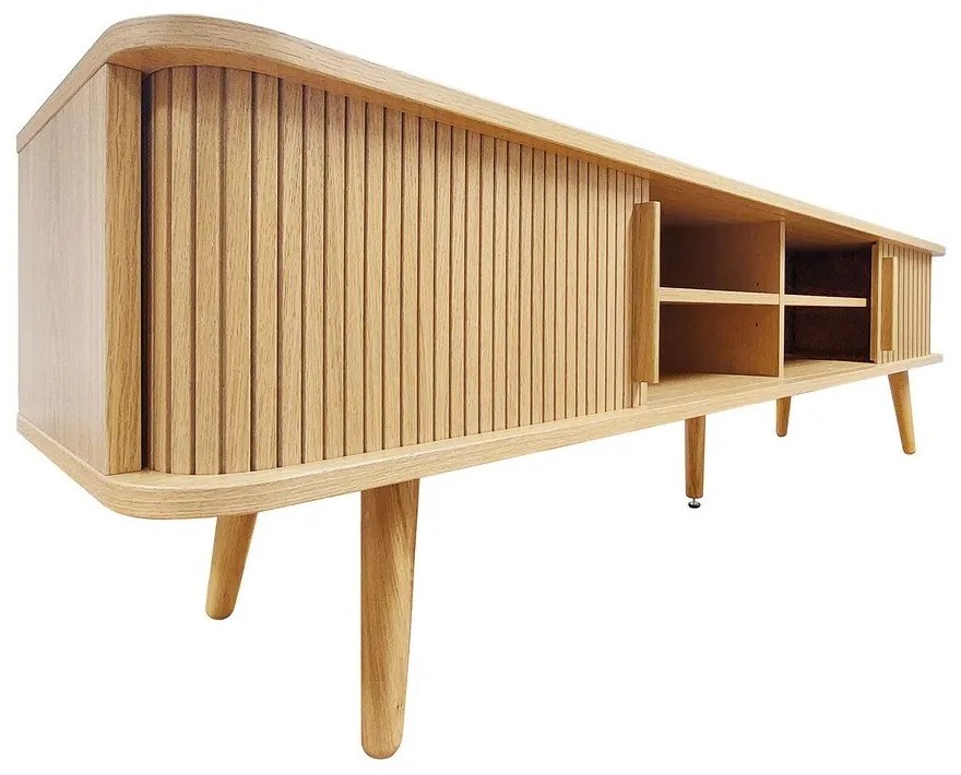 TV stolek v dekoru dubu v přírodní barvě 178x50x40 cm Rove – Woodman
