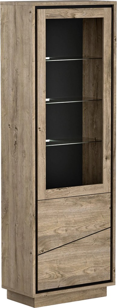 XXXLutz VITRÍNA, antracitová, koňaková, 68/201/37 cm Hom`in - Kredence a vitríny - 000552059502