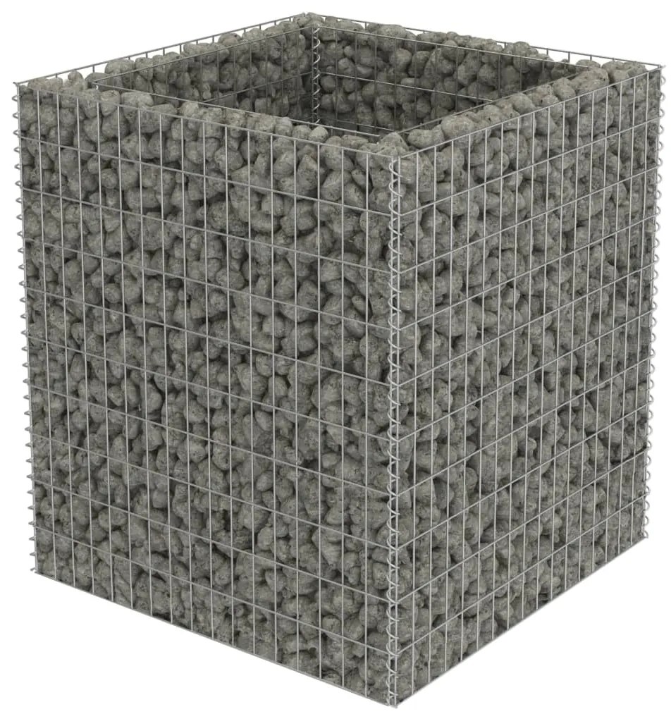 Gabionový vyvýšený záhon pozinkovaná ocel 90 x 90 x 100 cm 143556
