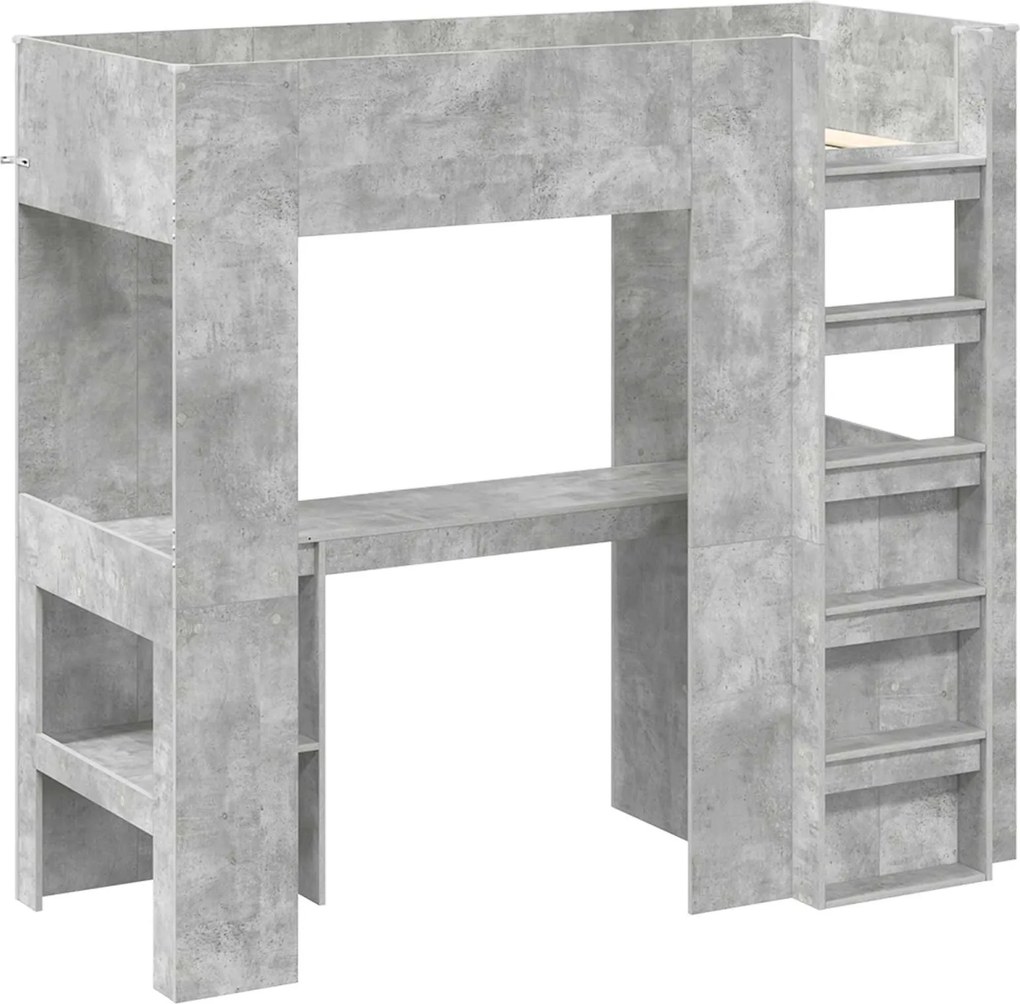 Rám patrové postele se stolem Betonově šedá 75 x 190 cm 3410430