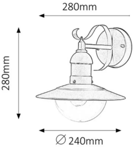 Rabalux 8270 - Venkovní nástěnné svítidlo OSLO 1xE27/60W/230V IP44