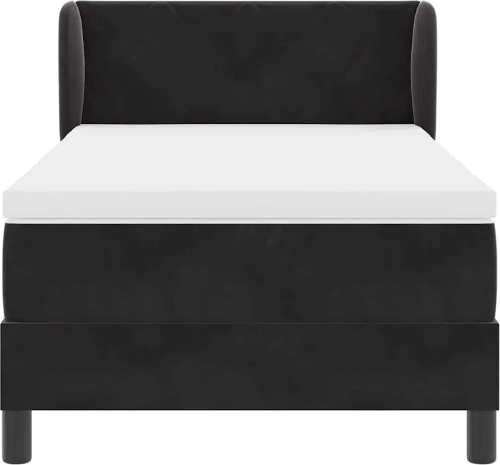 Postel s boxspringem s čelo Černá 100 x 200 cm samet 3340432