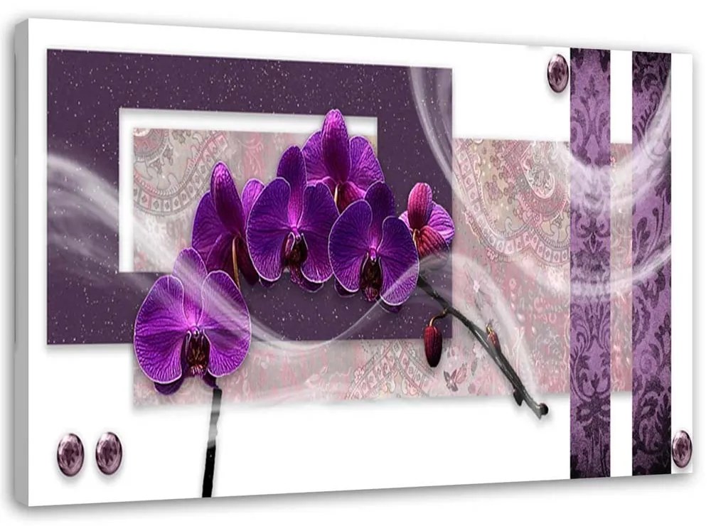 Obraz na plátně Orchidej Fialová abstrakce - 60x40 cm