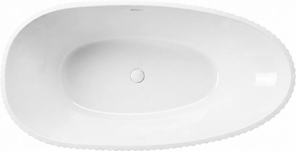 Rea Carmen, volně stojící vana 170x85 cm, bílá, černý click-clack, KPL-W6506