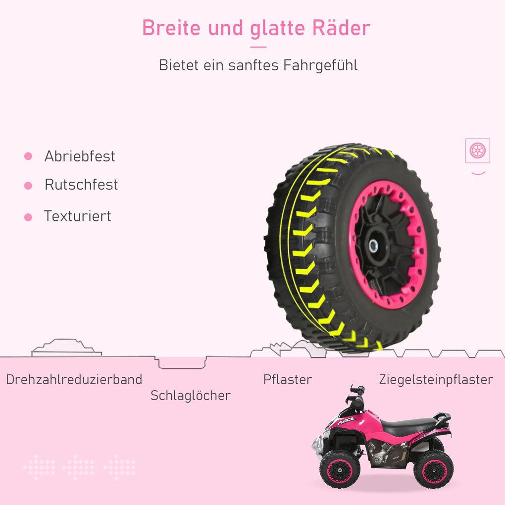 HOMCOM skluzavka auto dětské vozidlo šlapací auto světlo hudba 18-36 měsíců plast ocel růžová 67.5x38x44cm