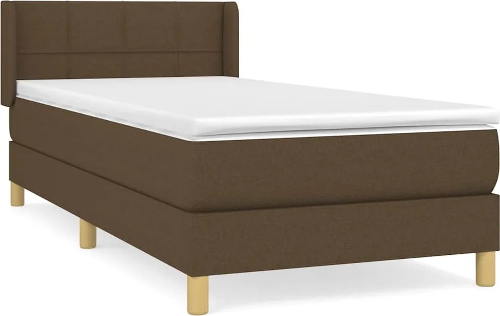 Box spring postel s matrací tmavě hnědá 80x200 cm textil 3130228