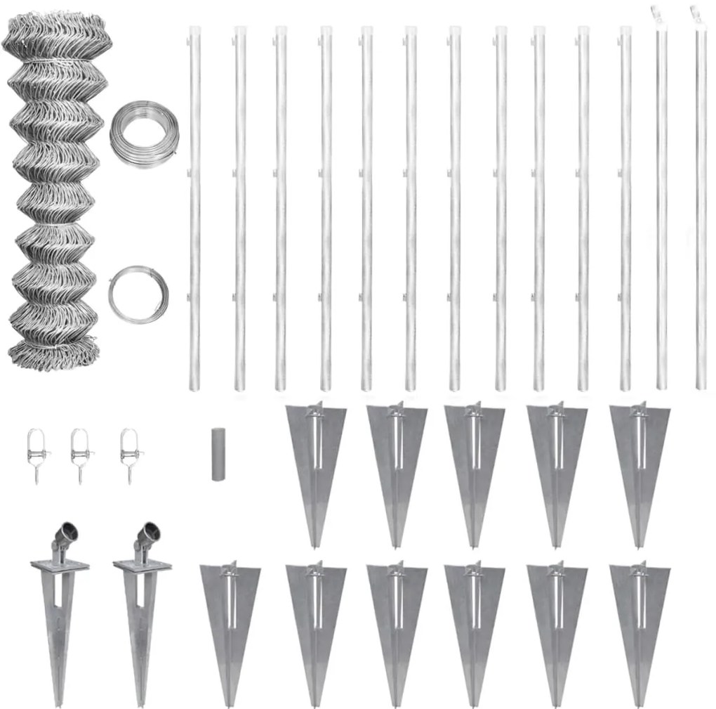 Drátěné pletivo se sloupky a kolíky pozinkovaná ocel 25x1,25 m