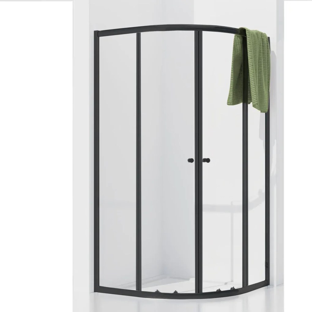 POINT BLACK 80x80 Clear Čtvrtkruhová sprchová zástěna