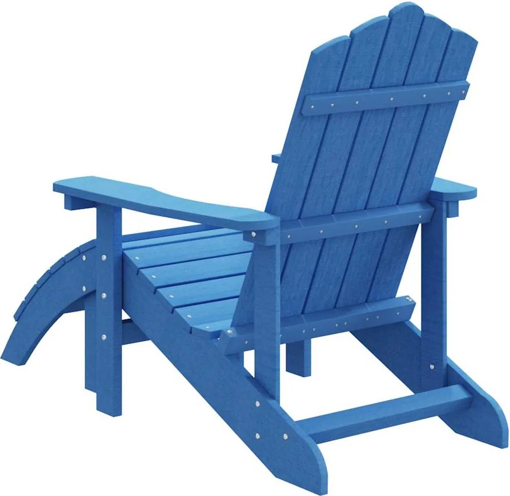 Zahradní křeslo Adirondack s podnožkou HDPE akvamarínové 318648