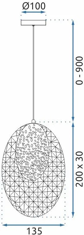 Toolight Závěsné LED osvětlení Crystal Modern A1 G088-1CP zlatý