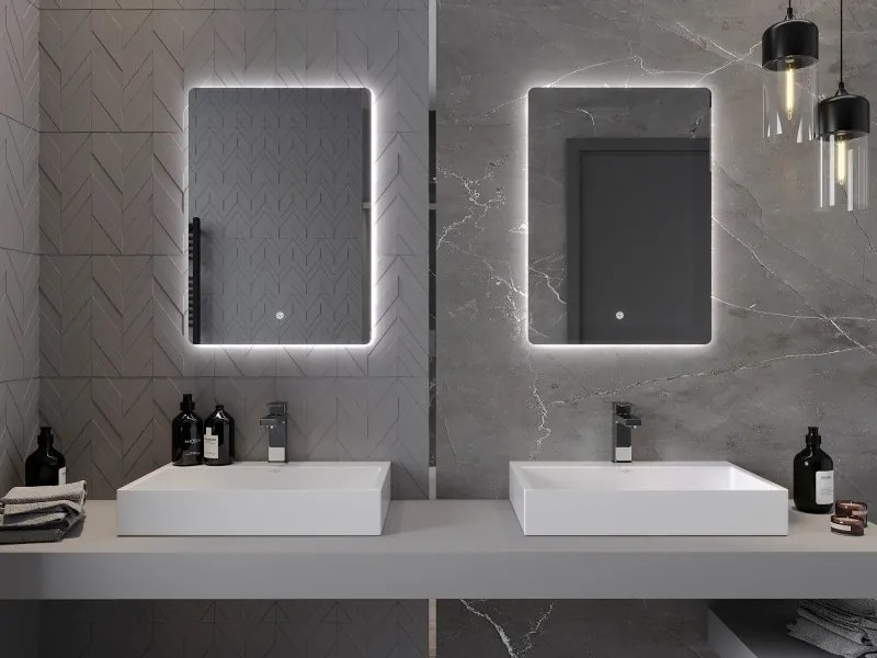Mexen Sun, LED koupelnové zrcadlo s podsvícením 50 x 70 cm, 6000K, ochrana proti zamlžování, 9807-050-070-611-00