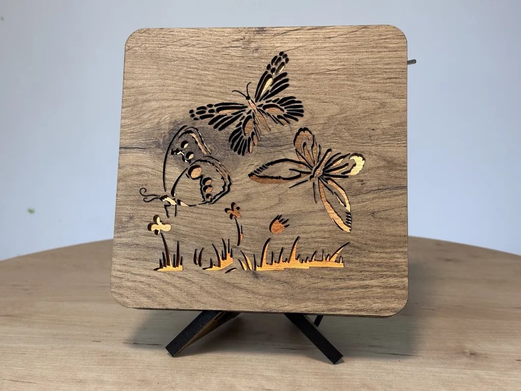 Li-Go "Motýli" lampa 19x19cm provedení povrchu: jedle