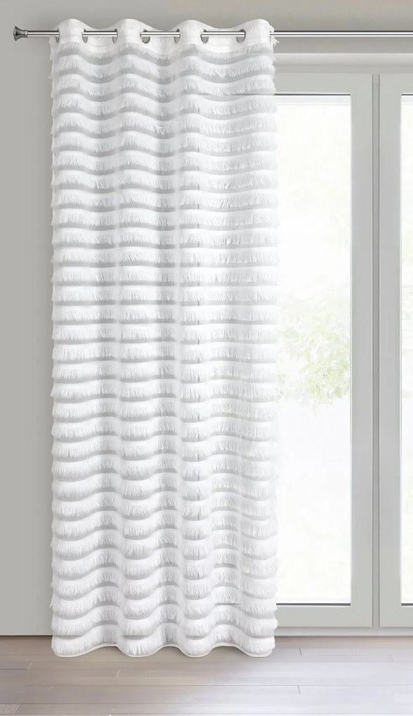 ZÁCLONA NA KROUŽCÍCH DANA1 140X250 CM BÍLÁ