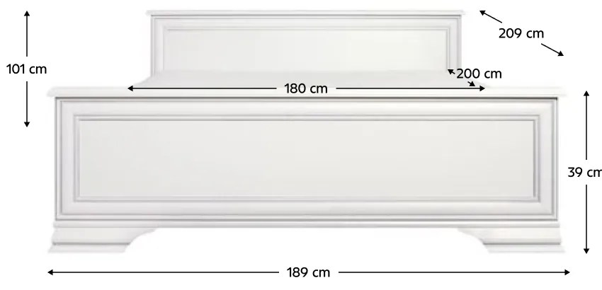 Kondela Postel, 180x200, alpská bílá, KENTAK