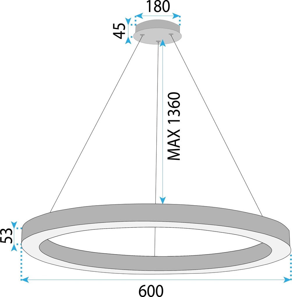 Toolight Toolight, LED stropní osvětlení 60cm, 60W, 3000K, LHJ051-CP1 C, zlatá matná, OSW-50025