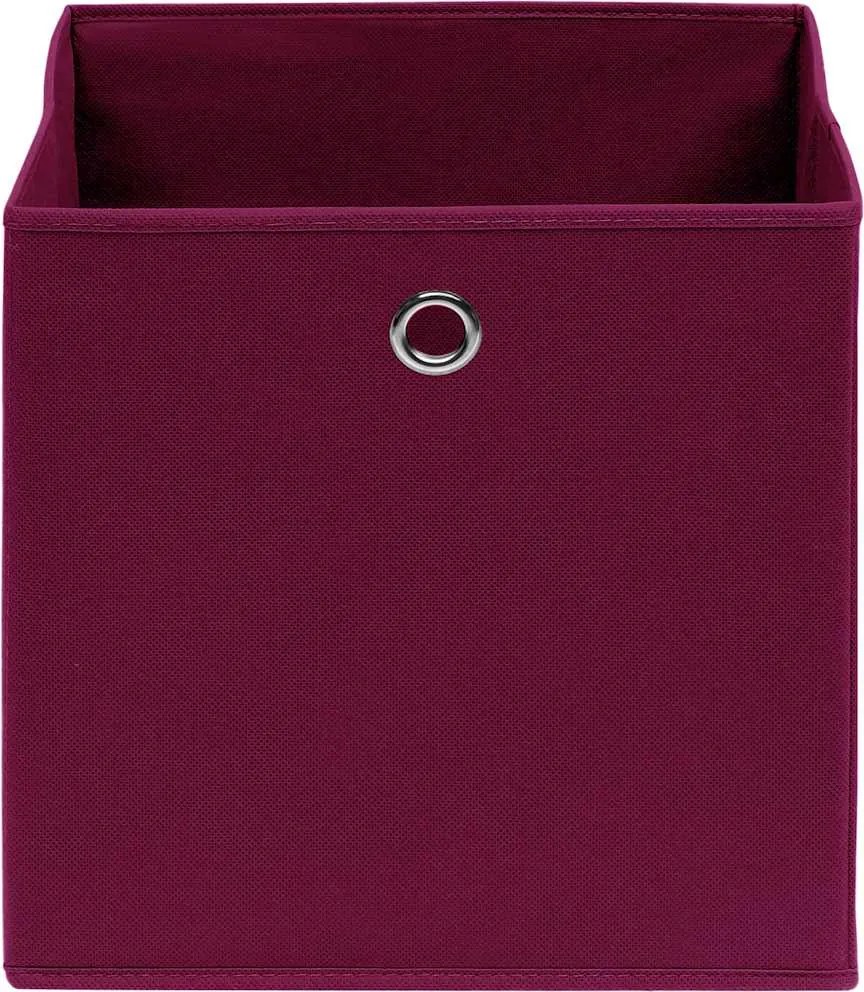 Úložné boxy 4 ks tmavě červené 32 x 32 x 32 cm textil 288341