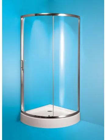 Čtvrtkruhový sprchový kout LORCA - Univerzální, Hliník chrom, Frost bezpečnostní sklo - 5 mm, 90 cm, 90 cm HOPA