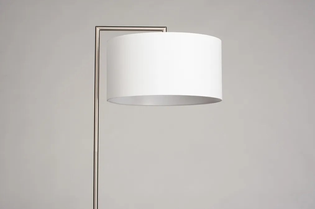 Stojací designová lampa Pallas White Steel