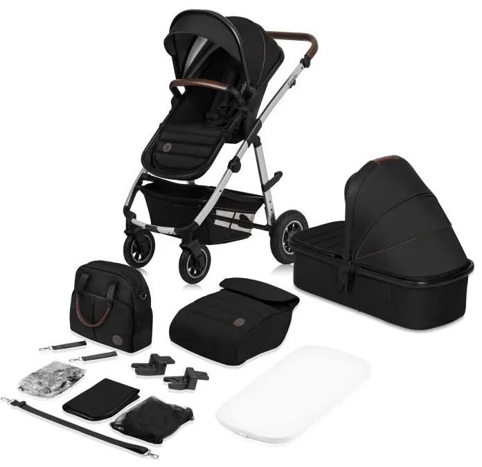 Lionelo - Kombinovaný kočárek 2v1 AMBER Black Silver