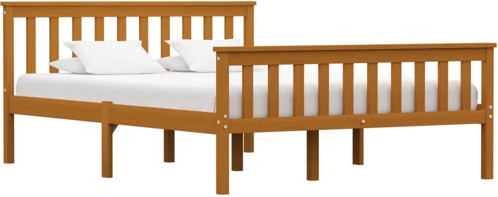 Rám postele Lamar - medově hnědý - masivní borové dřevo | 140x200 cm