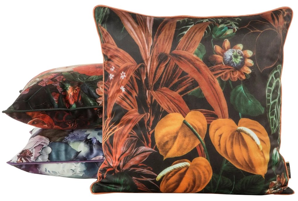 DEKORAČNÍ POVLAK NA POLŠTÁŘ VELVET104 45X45 CM KVĚTY