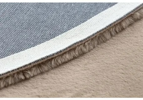 Dywany Luszczow Kusový koberec kulatý BUNNY taupe, béžový, imitace králíčí kožešiny Rozměr koberce: 120 cm KRUH