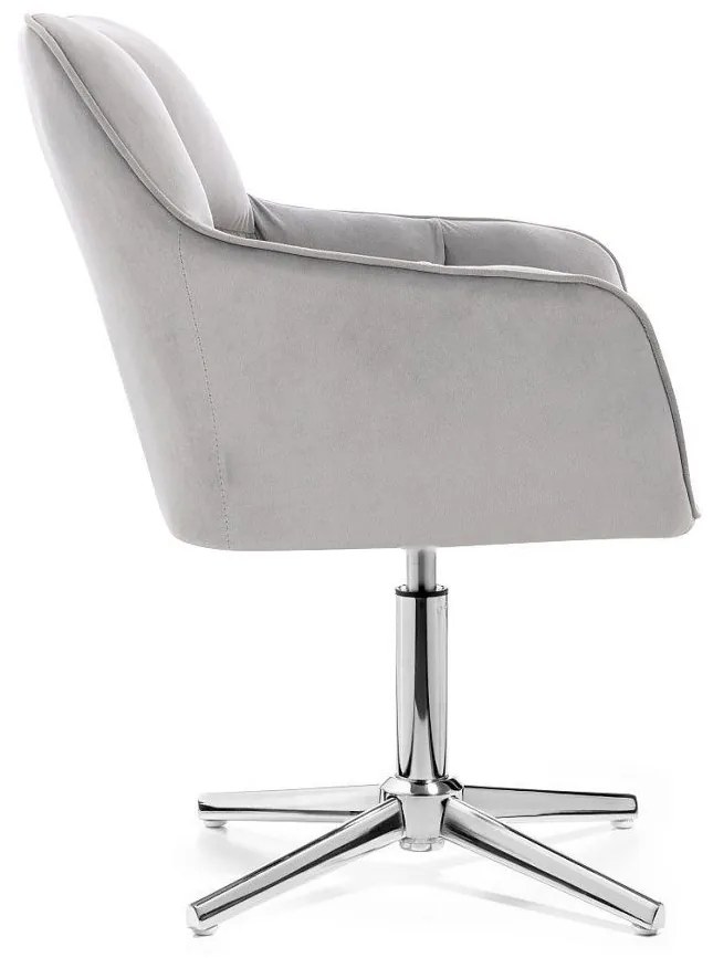 LuxuryForm DESIGN Otočné křeslo AMALFI VELUR na stříbrném kříži - světle šedé